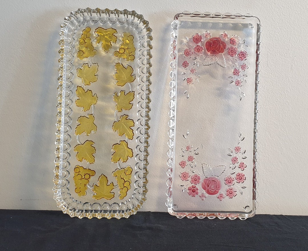 Walther Glass Cake Dish Colored Crystal Glass Walther Glass Colored ...