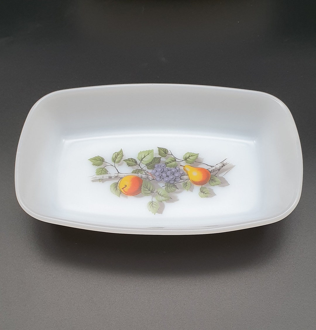 70s Vintage Arcopal Fruit De France Serving Dishes - Butter Dishes ...