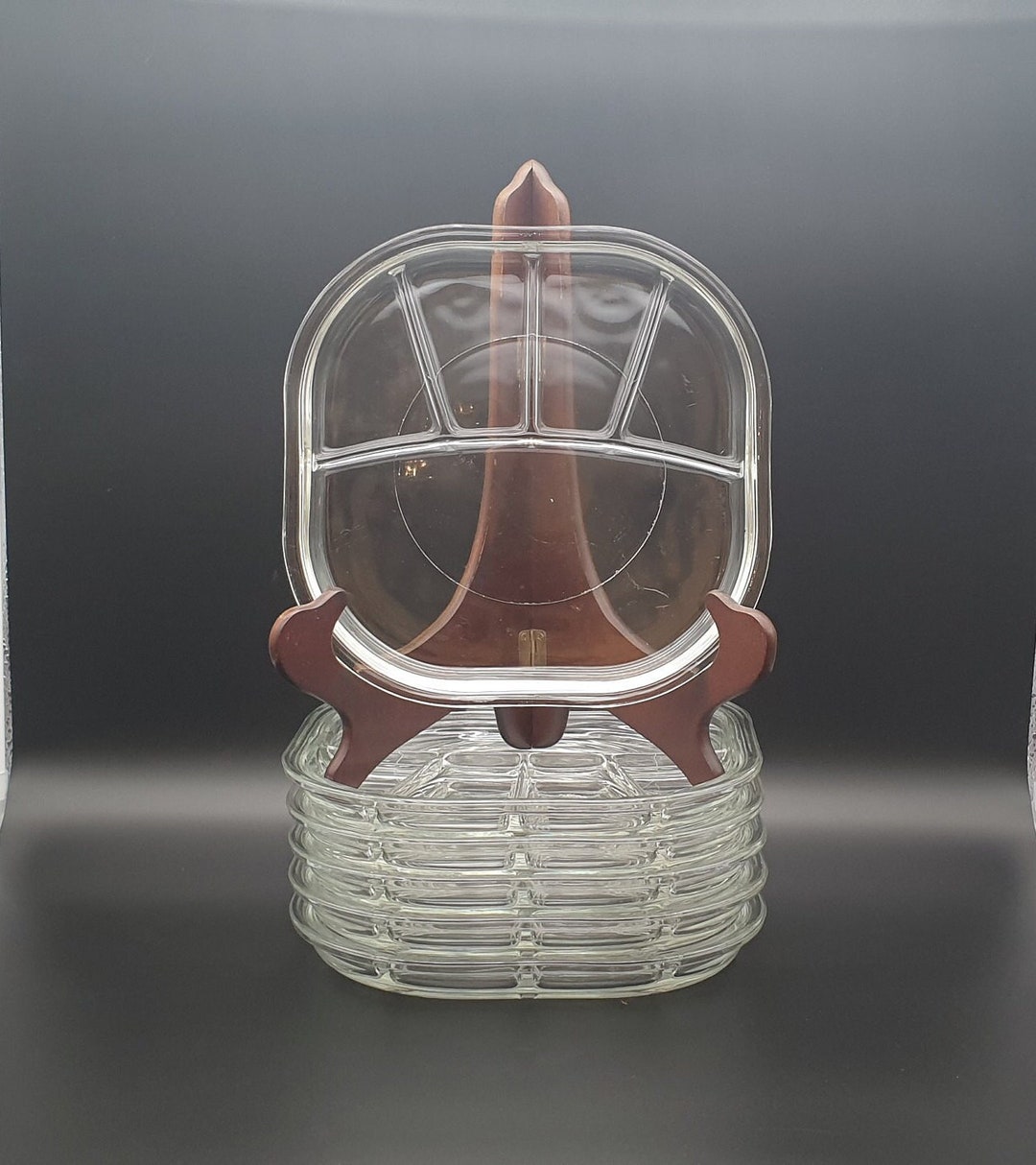 Joe Colombo arno Glass Fondue Plates Set of 6 Made in Italy Vintage Mid ...