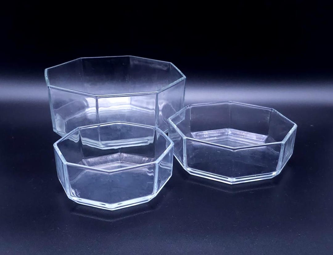 Vintage Arcoroc France Octagon Salad Bowls Glass Made in France ...