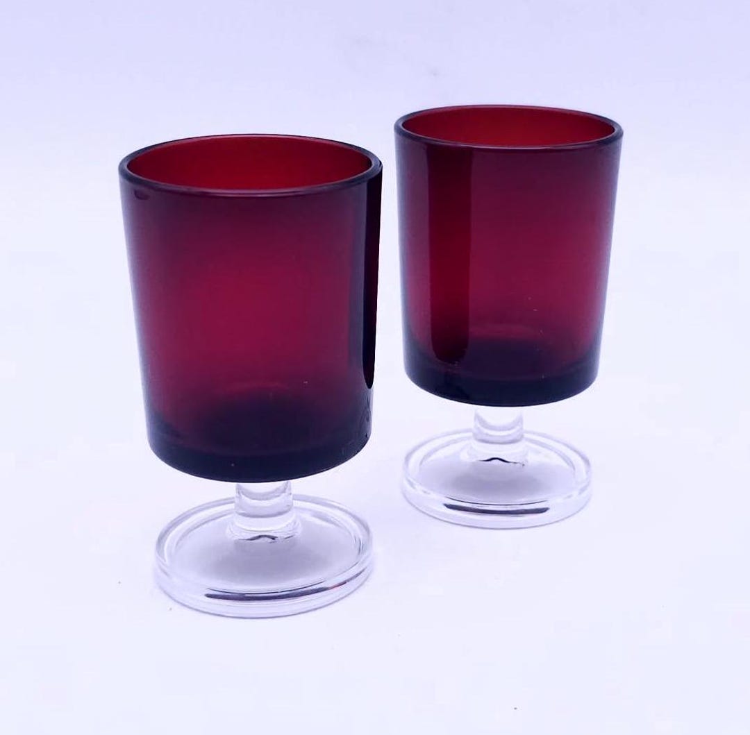 Vintage Luminarc Arcoroc Glasses Rudy Red Made in France Small Size - Etsy