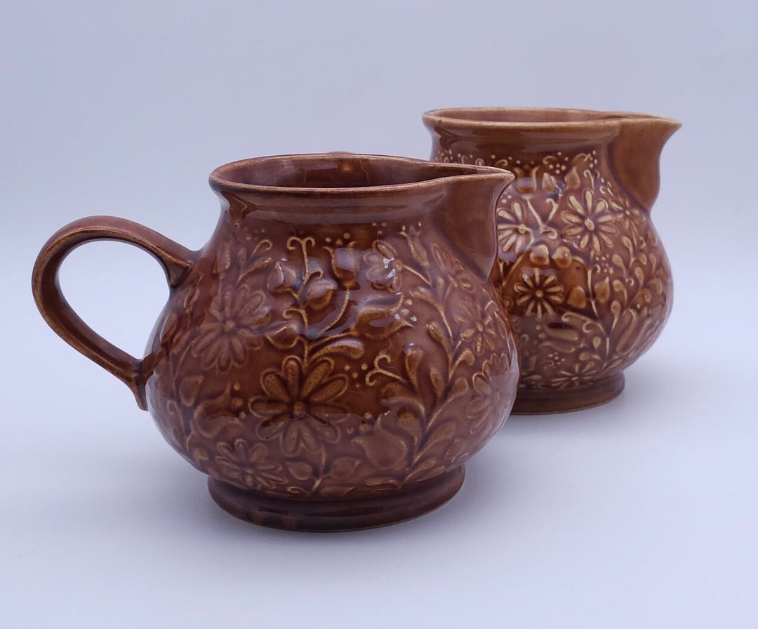 GDR Handmade Milk Jug - Water Jug - Jug - Flowers - Flora - 0.85l - 1 ...