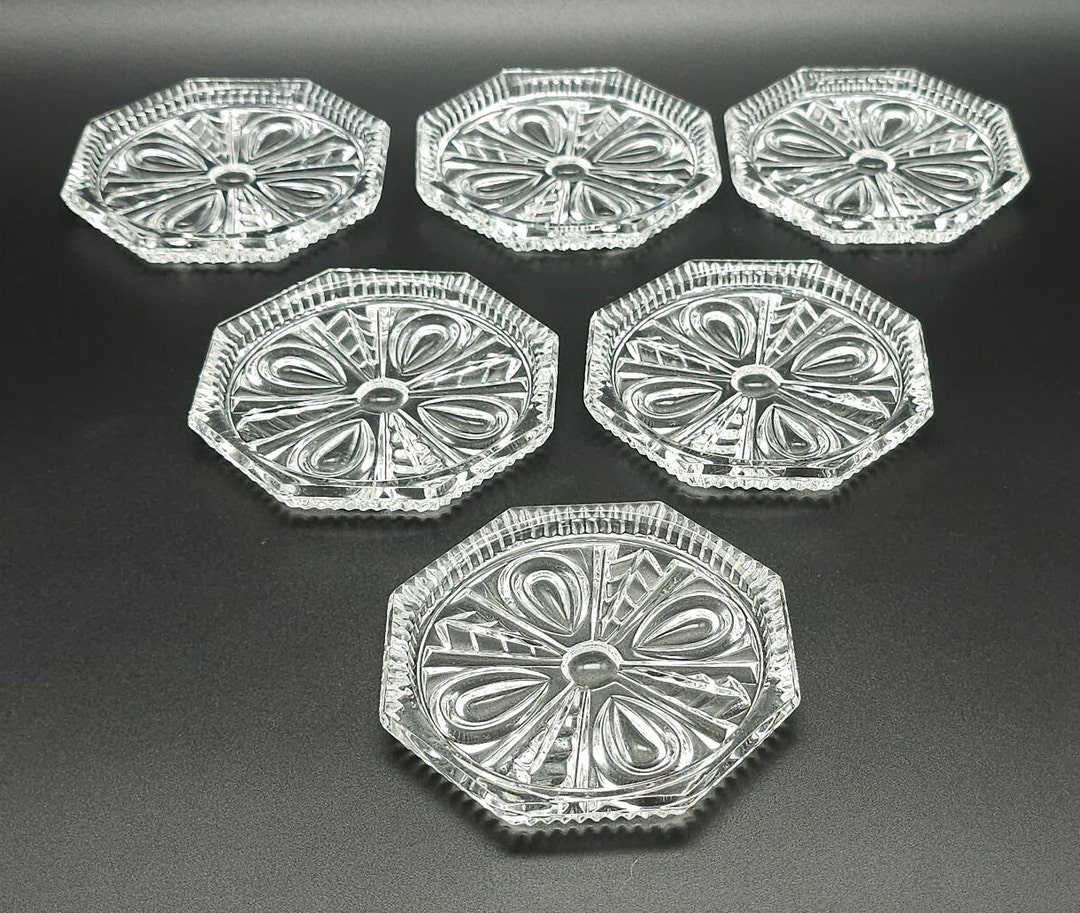 Vintage Crystal Coasters 50s/60s Set of 6 - Etsy