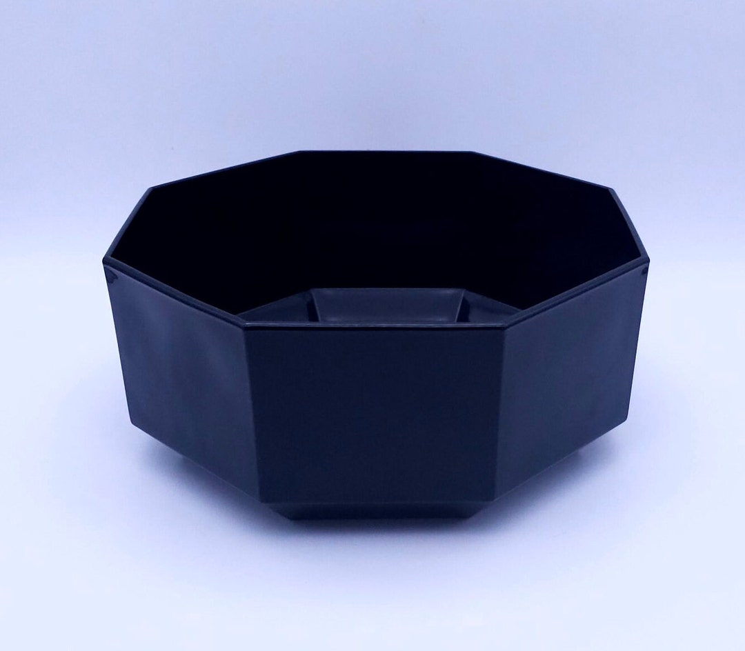 Arcoroc Bowl Octagon Octime Large Serving Bowl France Black Opal Glass ...