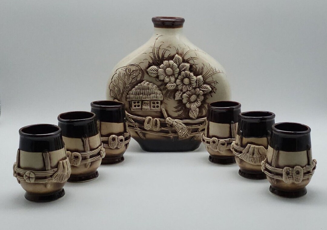 Brandy Set - Jug With Six Mugs - Brandy - Etsy