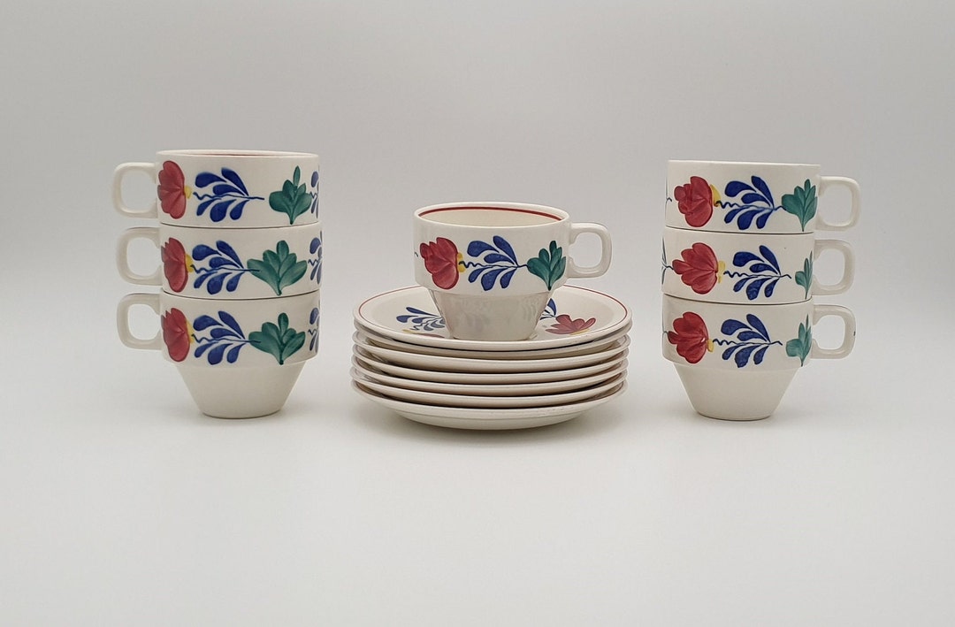 Royal Sphinx Boerbont Coffee Cups Set of 7 Petrus Regout 1960-1967 ...