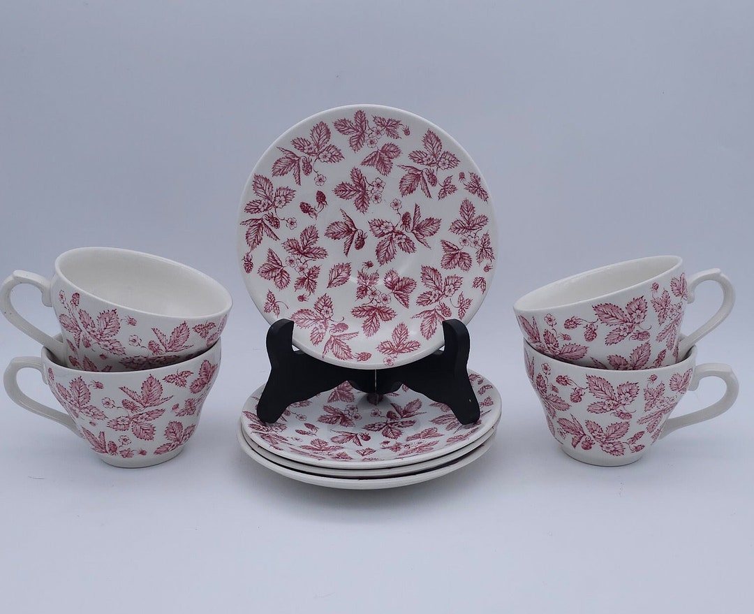 Churchill Blackberry Cups & Saucers - Bramble - Tea Cups - Set of 4 ...