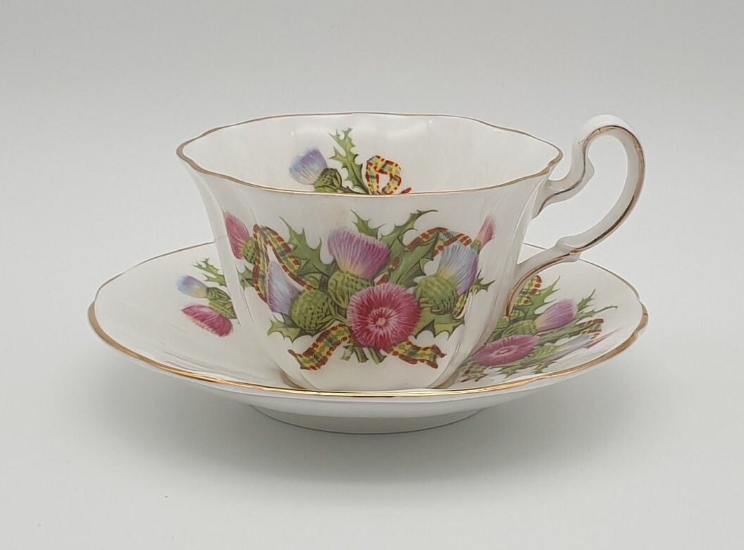 Adderly "thistle" Cup With Saucer - Tea Cup - Fine Bone China - Made in ...
