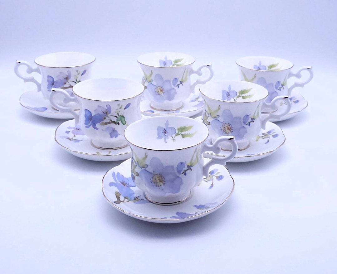 St. James Tea Cups and Saucers - Set of 6 - Tea Time - Made in England ...