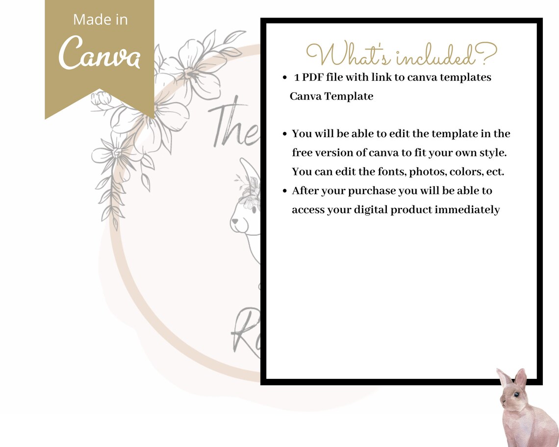 Editable Bunny Logo 9 Templates, Instant Download, Rabbit Logo ...