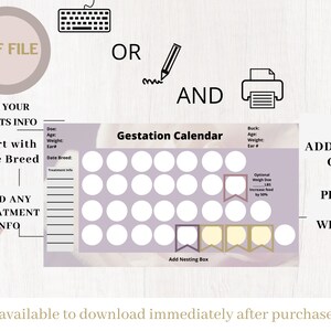 Editable Rabbit Gestation Calendar Template, Printable, Rabbitry ...