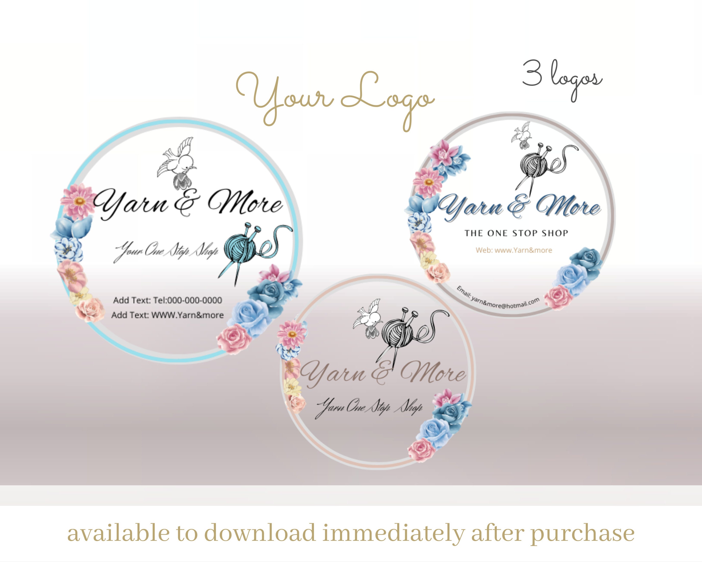 Editable Complete Yarn Business LOGO, LABEL, Set. Wool, Yarn, Roving ...