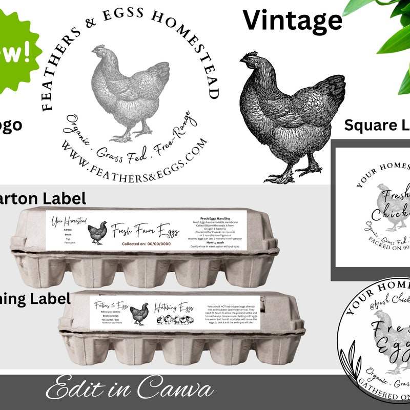 Egg Carton Labels - Etsy