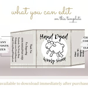 Editable Template Wool Package Logo, Yarn Label, Sheep, Wool Roving ...