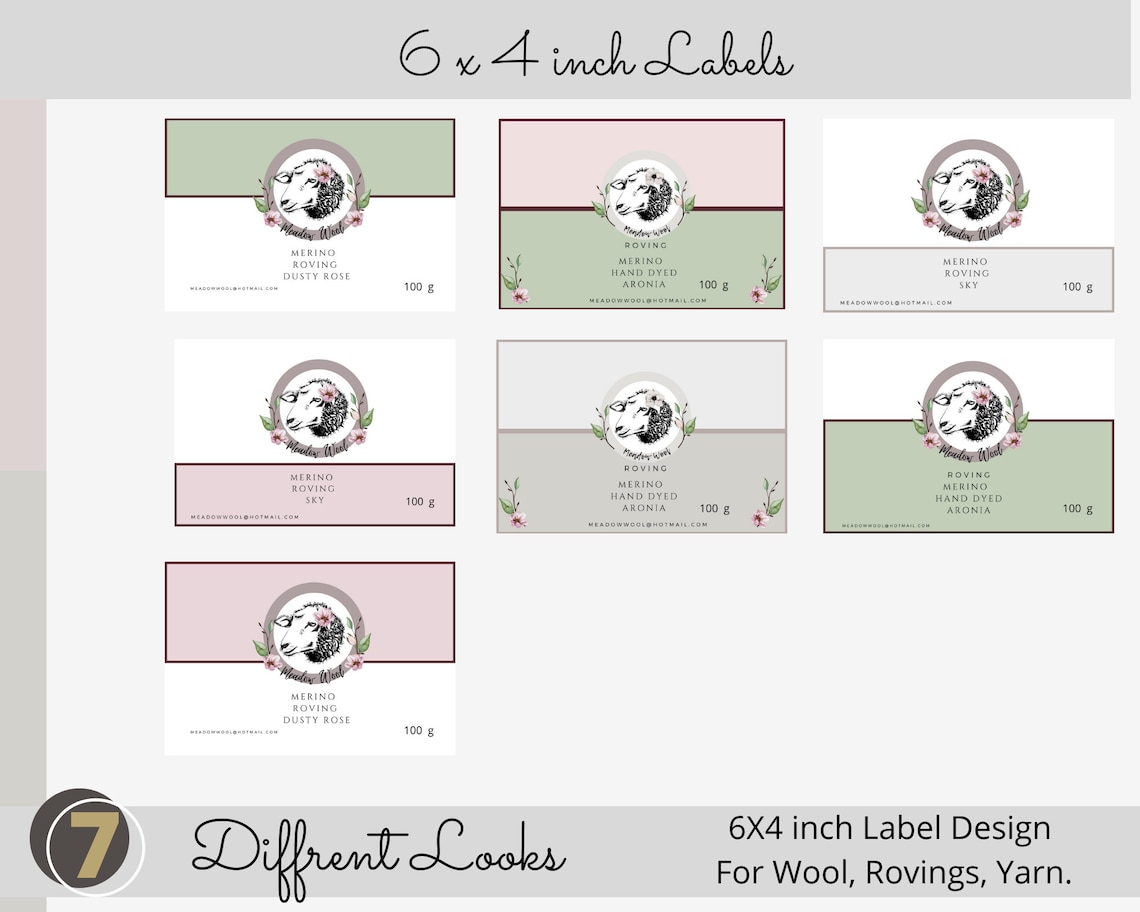 Editable Template Wool Package Logo, Yarn Label, Sheep, Wool Roving ...