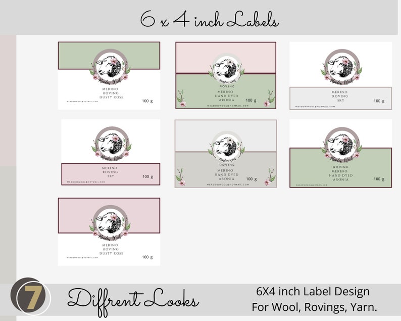 Editable Template Wool Package Logo, Yarn Label, Sheep, Wool Roving ...