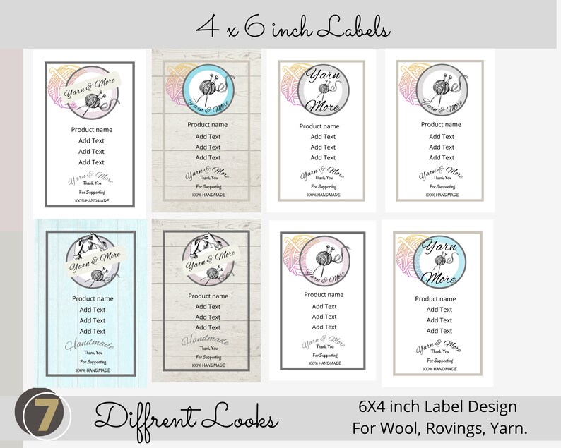 Editable Complete Yarn Business LOGO, LABEL, Set. Wool, Yarn, Roving ...