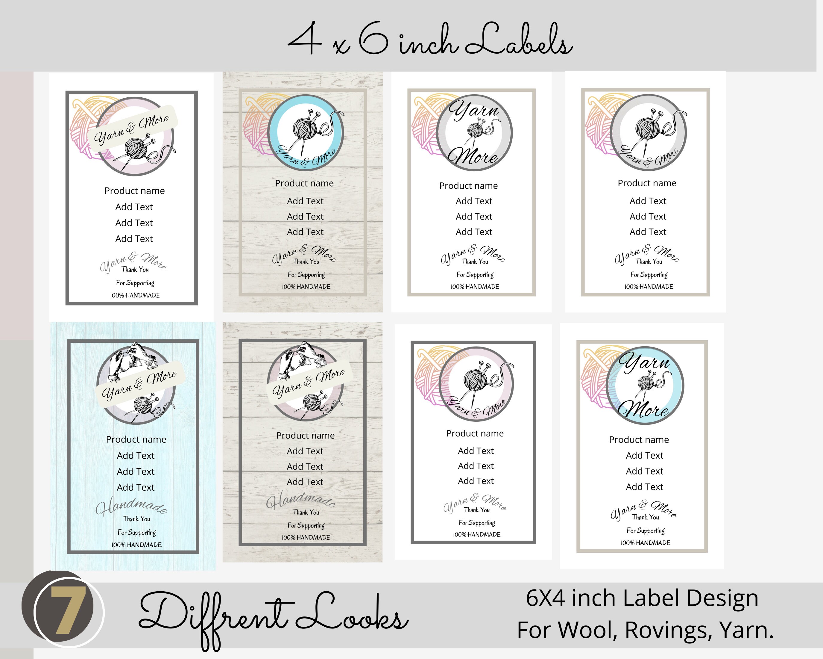 Editable Complete Yarn Business LOGO, LABEL, Set. Wool, Yarn, Roving ...