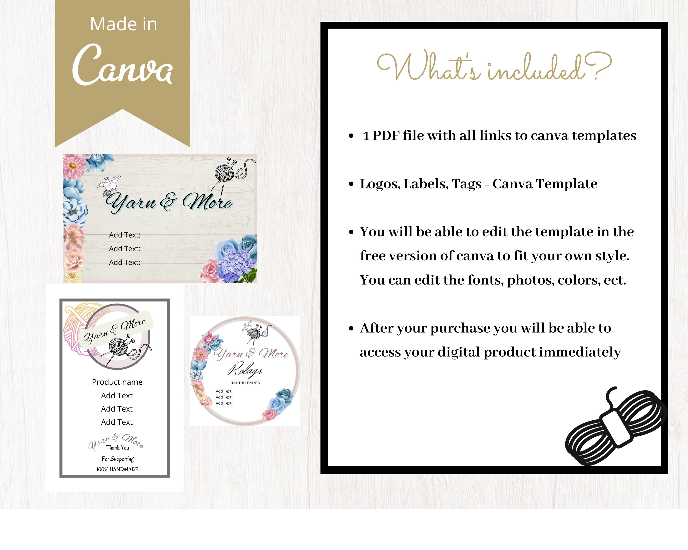 Editable Complete Yarn Business LOGO, LABEL, Set. Wool, Yarn, Roving ...