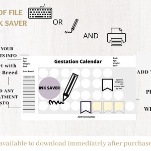 Editable Rabbit Gestation Calendar Template, Printable, Rabbitry ...