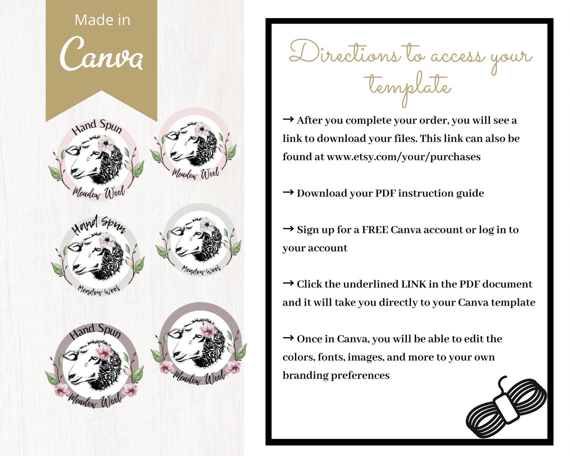 Editable Template Wool Package Logo, Yarn Label, Sheep, Wool Roving ...
