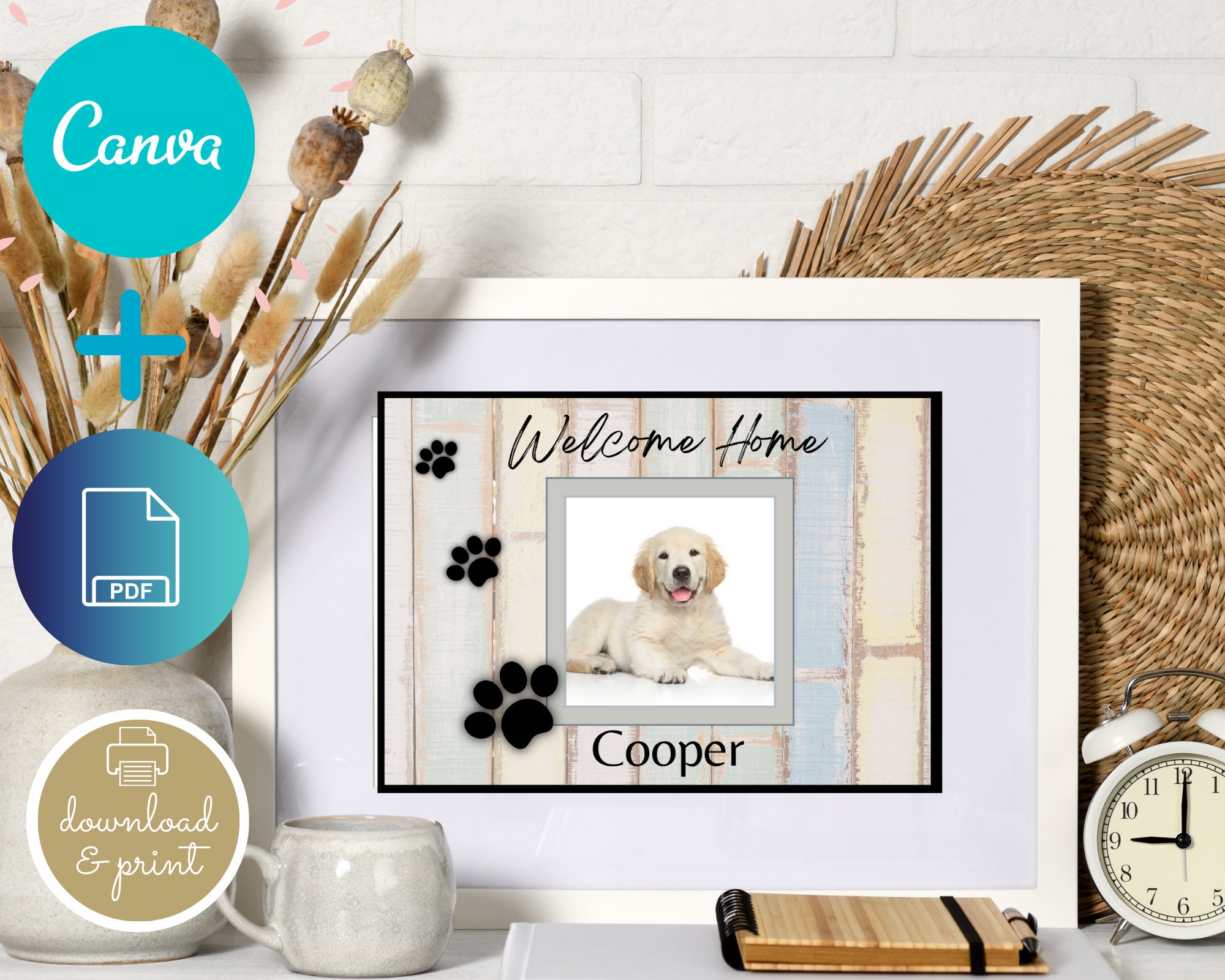 Welcome Home New Puppy Personalized Digital Templates, Puppy, New Dog ...