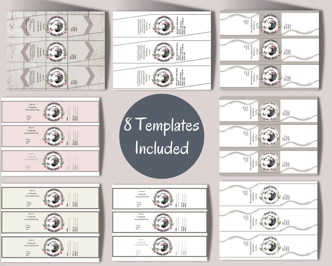 Editable Template Wool Package Logo, Yarn Label, Sheep, Wool Roving ...