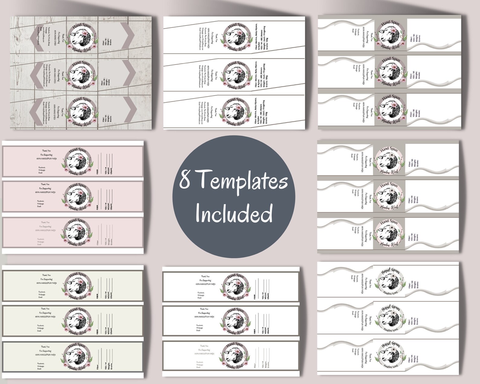 Editable Template Wool Package Logo, Yarn Label, Sheep, Wool Roving ...