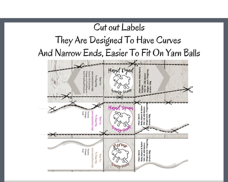Editable Templates Wool Logo, Yarn Lable, Skein Tags, Product Tag ...