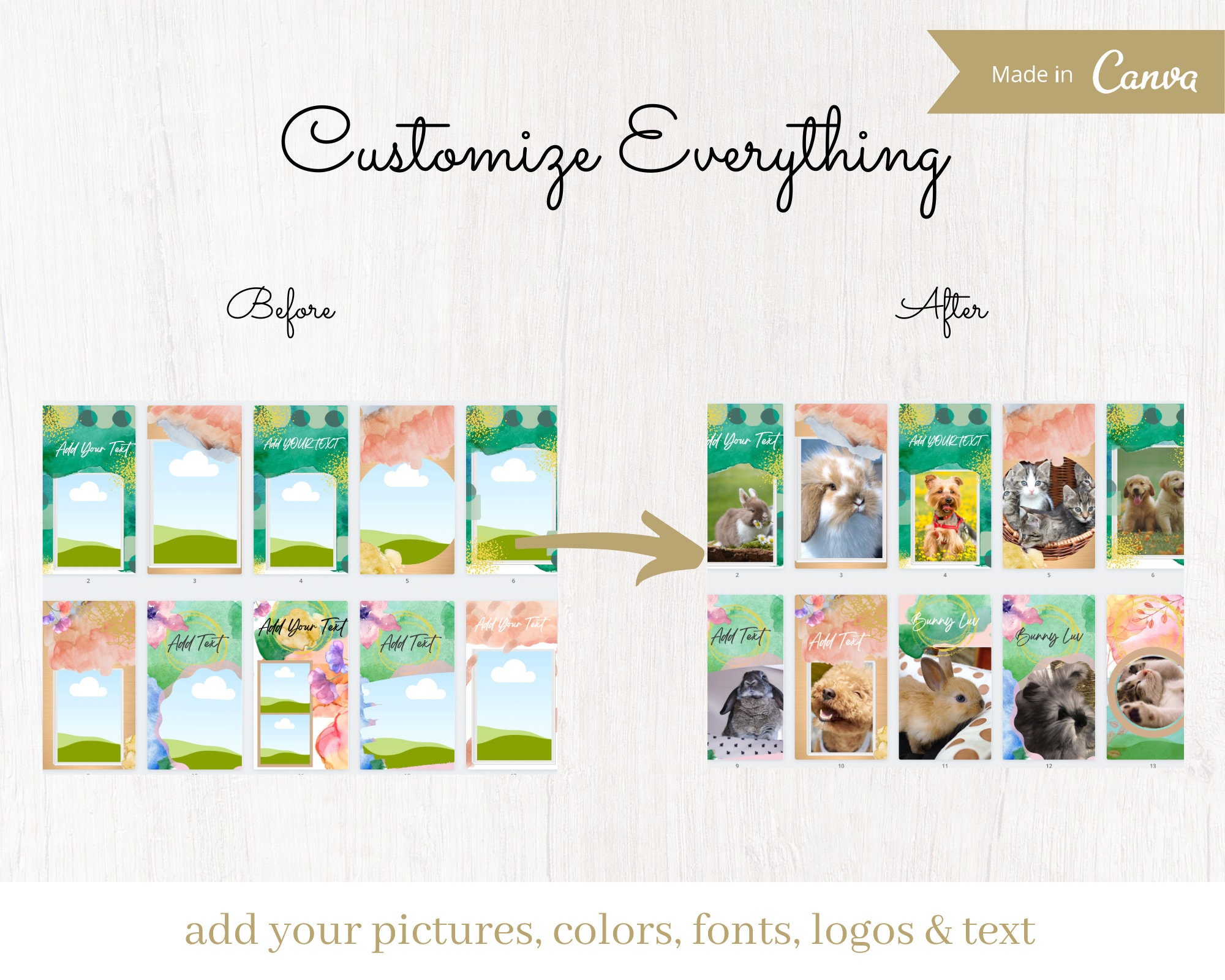 60 Editable Instagram Post Template, Water Color, Media Post, Canva ...