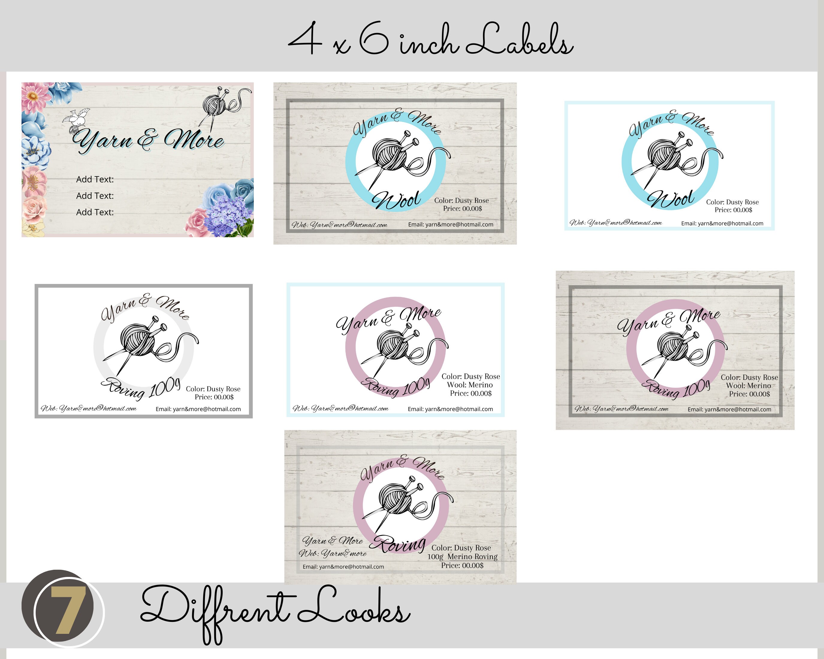 Editable Complete Yarn Business LOGO, LABEL, Set. Wool, Yarn, Roving ...