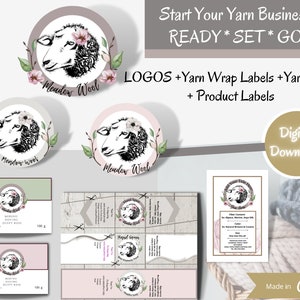 Editable Template Wool Package Logo, Yarn Label, Sheep, Wool Roving ...
