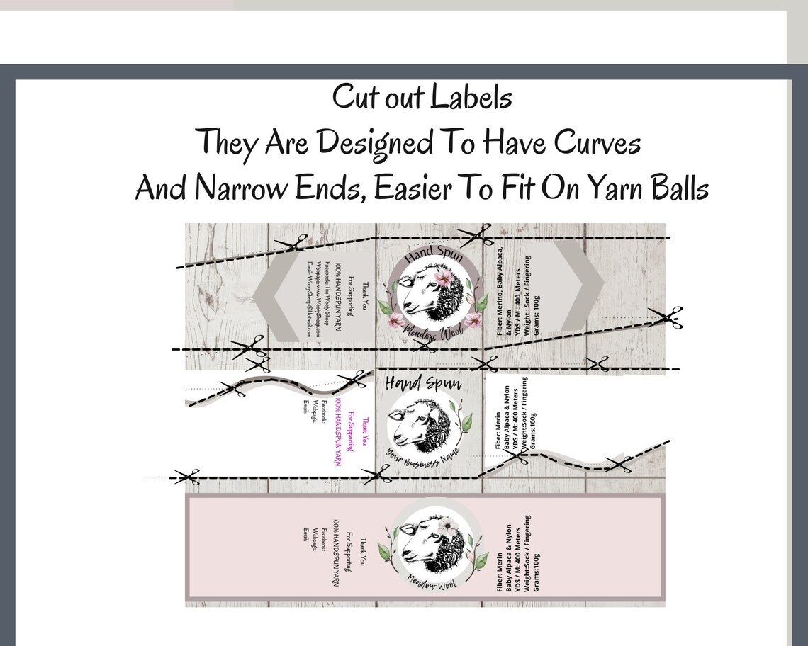 Editable Template Wool Package Logo, Yarn Label, Sheep, Wool Roving ...