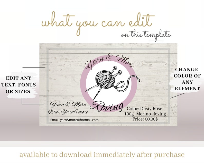 Editable Complete Yarn Business LOGO, LABEL, Set. Wool, Yarn, Roving ...