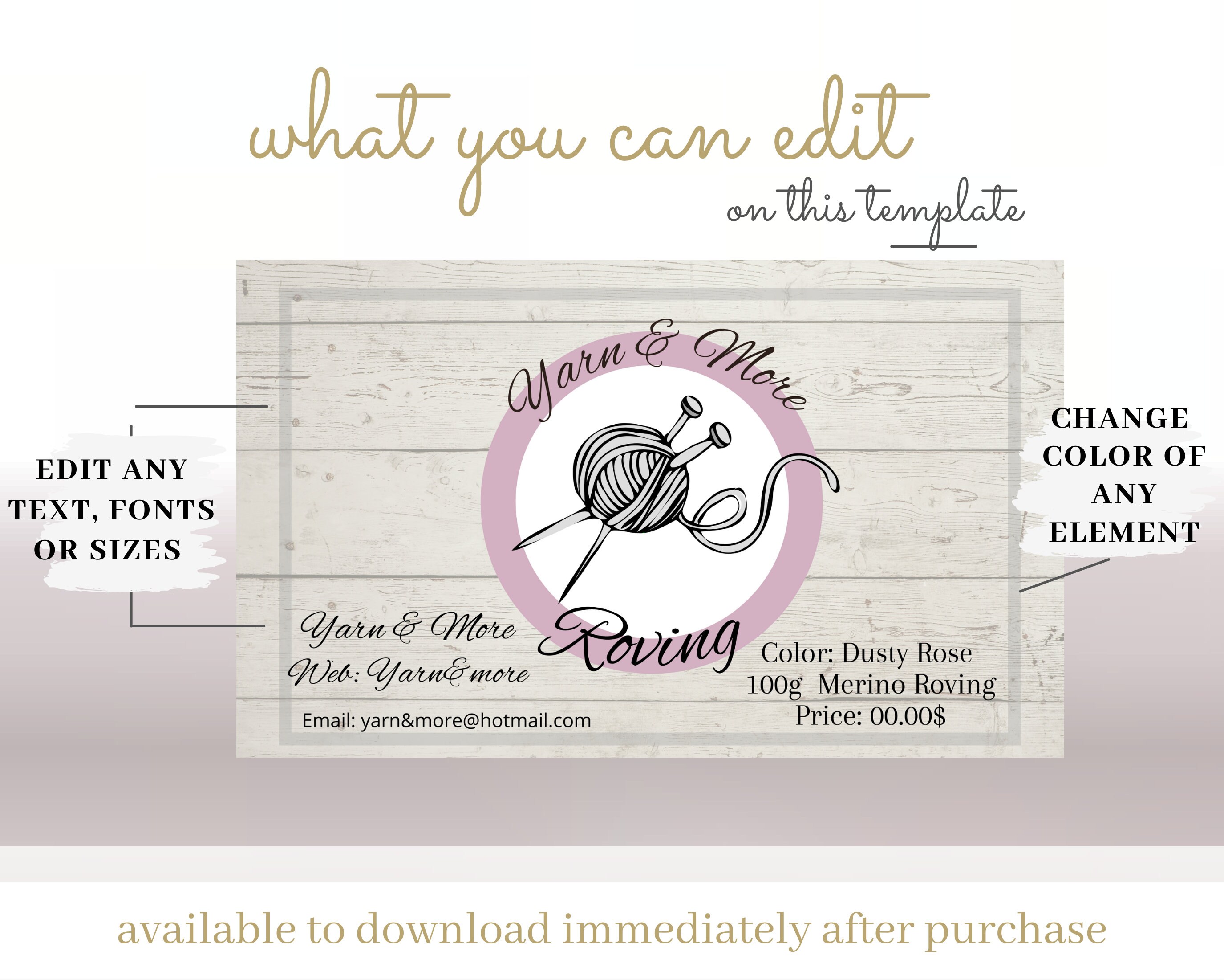 Editable Complete Yarn Business LOGO, LABEL, Set. Wool, Yarn, Roving ...