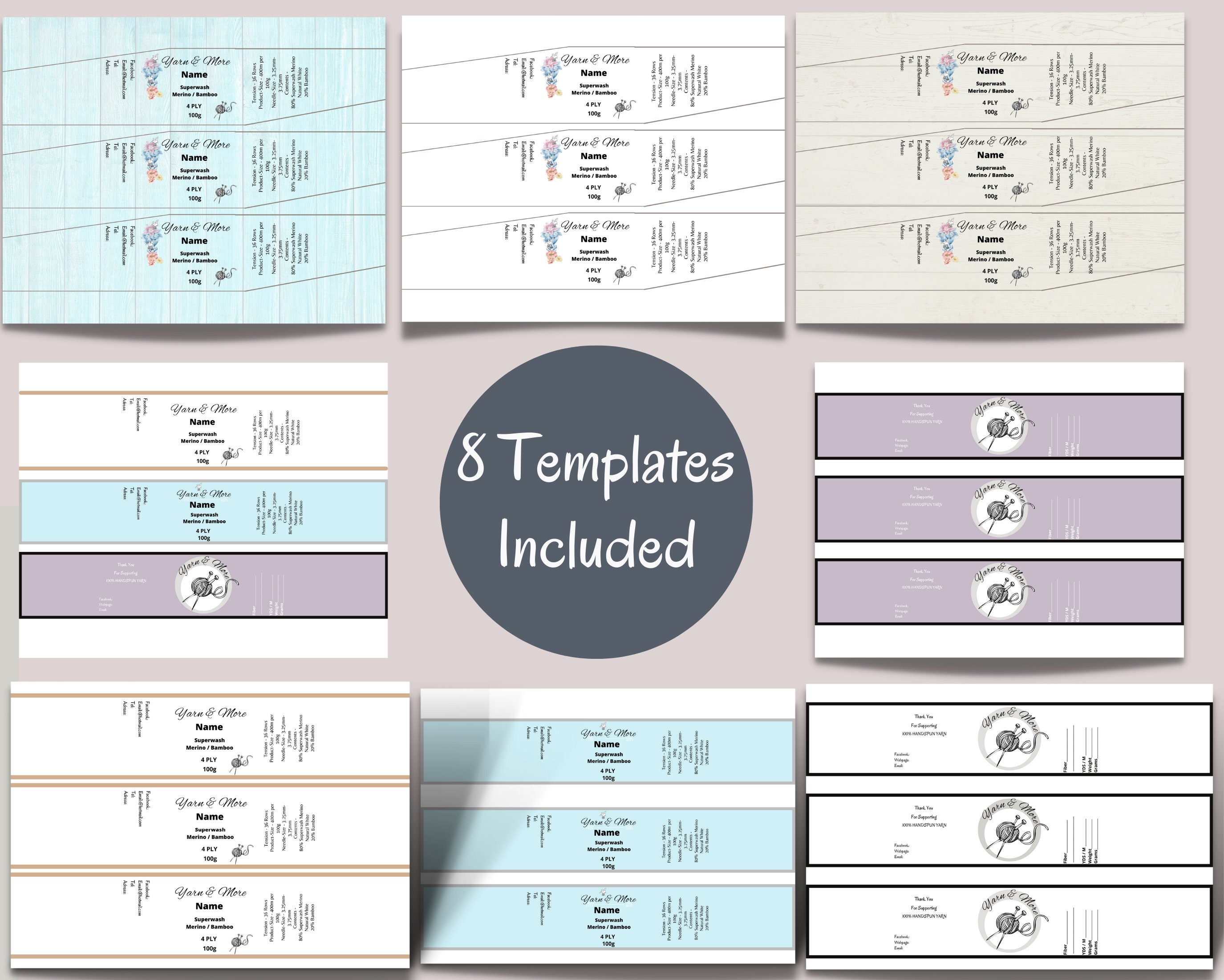 Editable Complete Yarn Business LOGO, LABEL, Set. Wool, Yarn, Roving ...