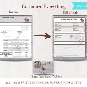 Editable Rabbitry Package Templates, Invoice, Bill of Sales, Pedigree ...