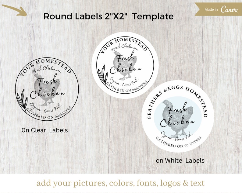 Editable Vintage Chicken Labels, Chicken Labels, Chicken Logo, Chicken ...