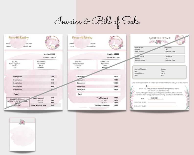 Editable Logo Rabbitry Package Templates,branding Kit , Logo, Pedigree ...