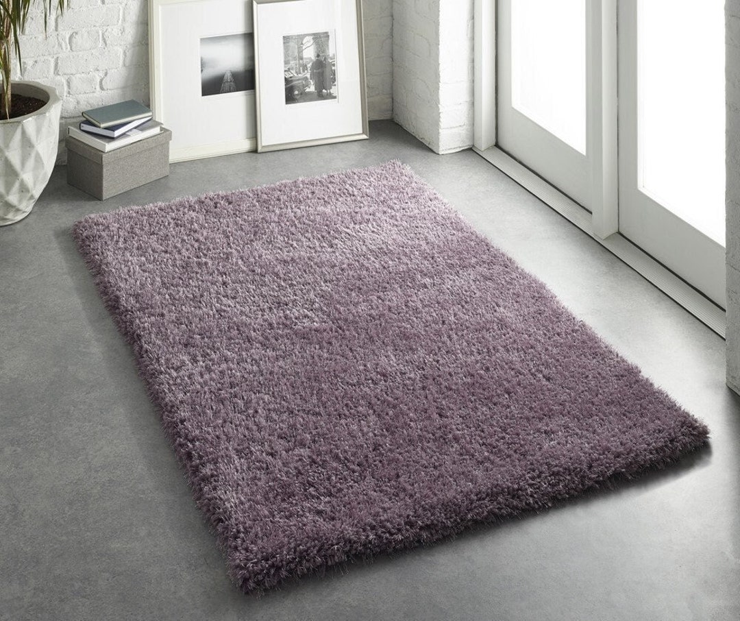 Contemporary Chic: Lavender Shag Rug Delight - Etsy UK