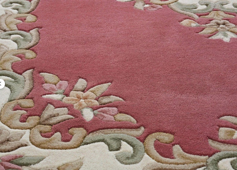 Royal Aubusson Traditional Wool Rug Rose - Etsy