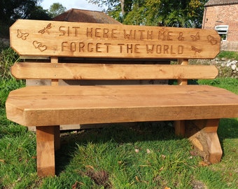 Garden Bench Quotes Wooden Bench With Engraving In UK The Rustic