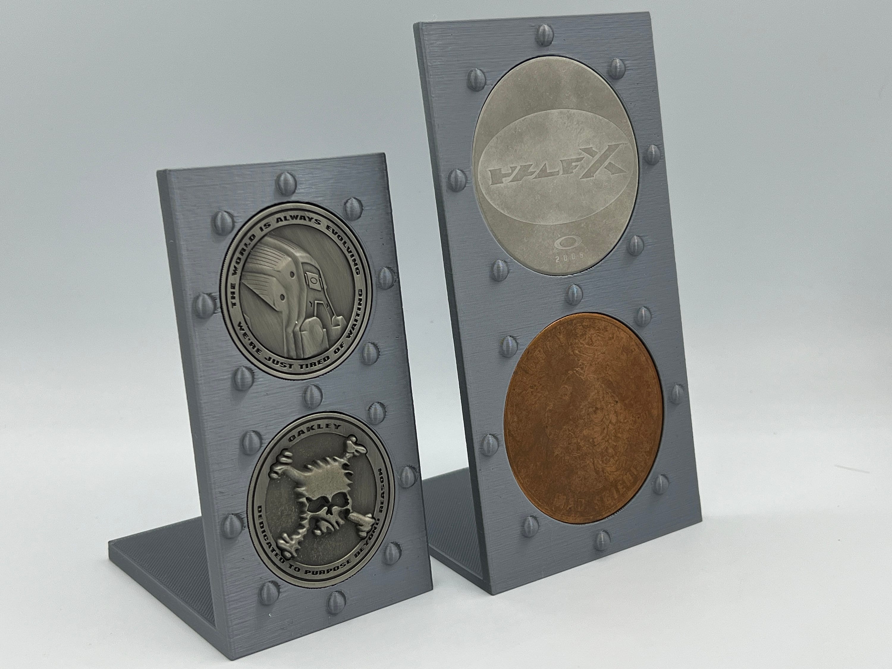 3D Printed Oakley Style X-metal Coin Display Stand. Multiple Styles ...