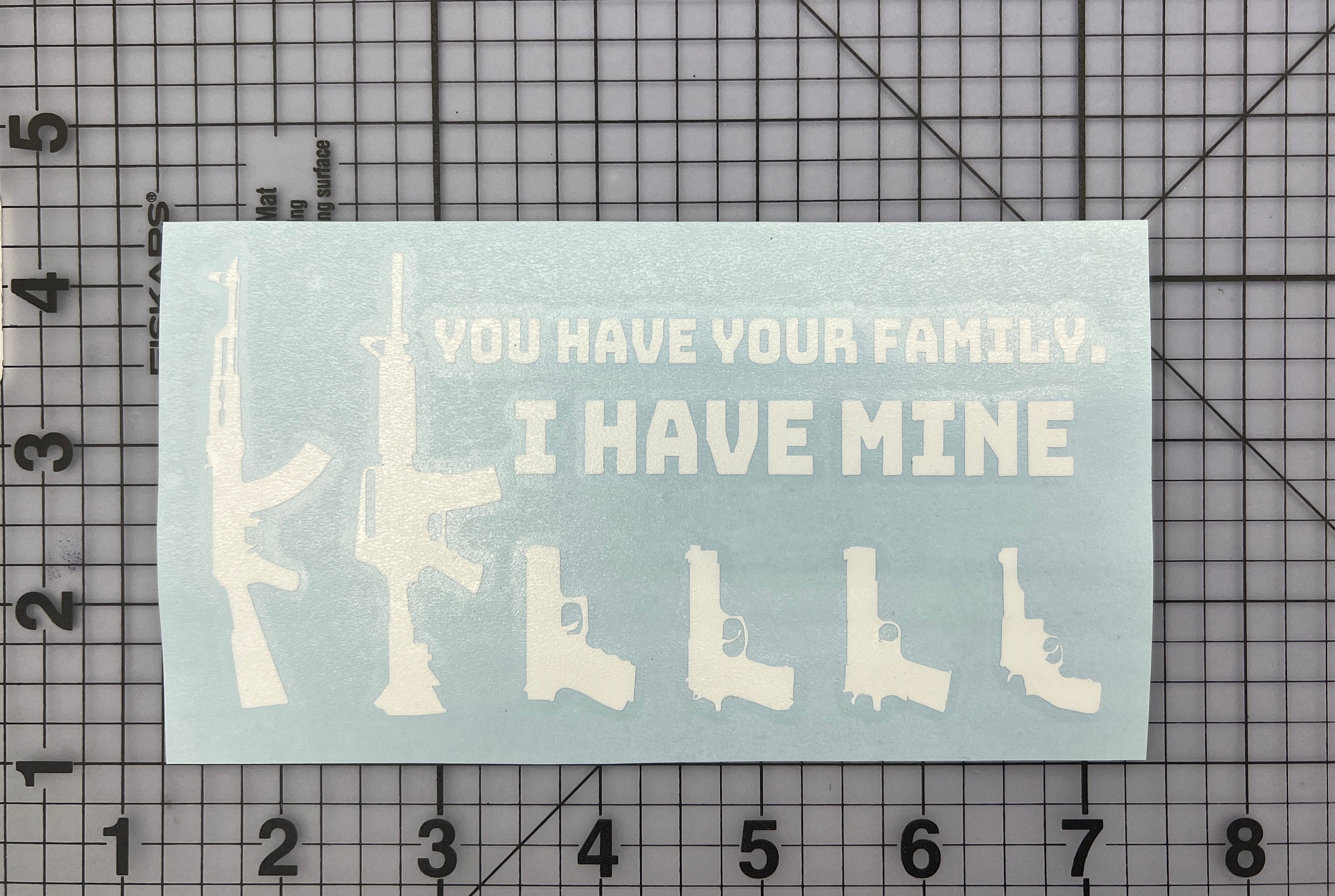 STICK FIGURE GUN Family Vinyl Decal Indoor & Outdoor Sticker Choose ...