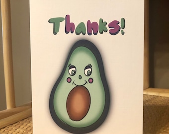 Avocado Thank You Cards | Etsy