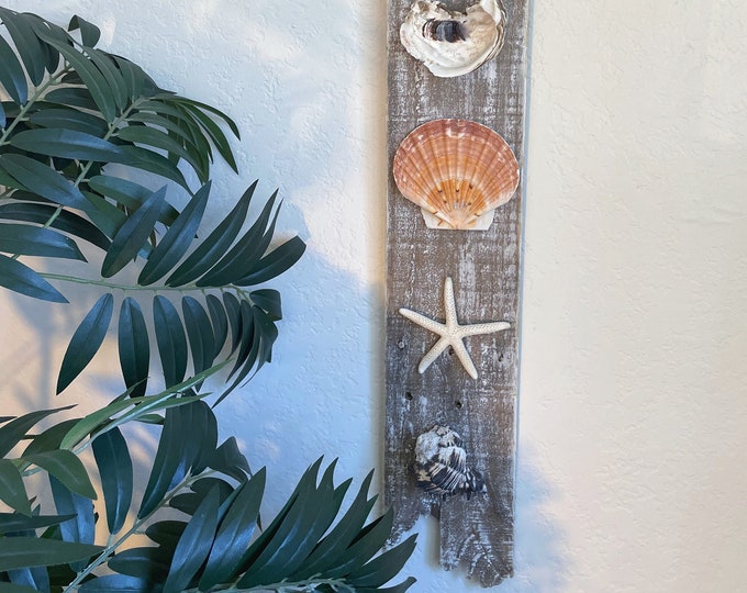 Swimming Fish Set of Two Seashells Driftwood Wall Collages - Etsy