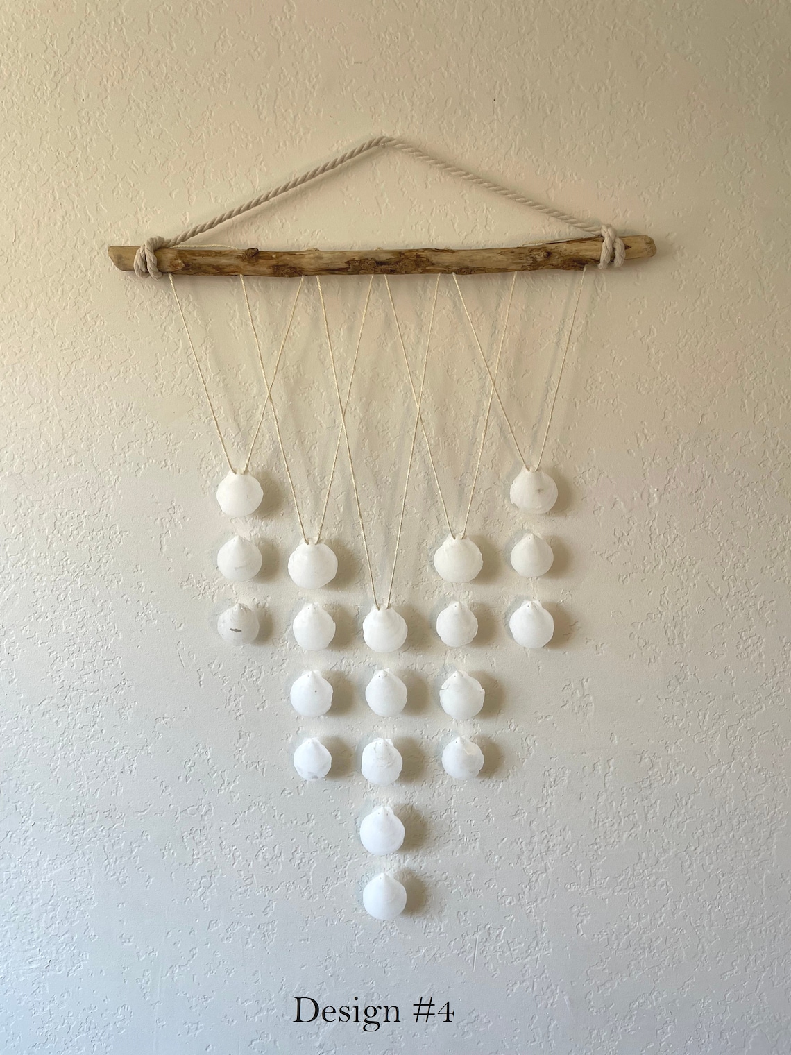 Seashell Driftwood Hanger, Coastal Sea Shell Wall Hanging, Seashell ...