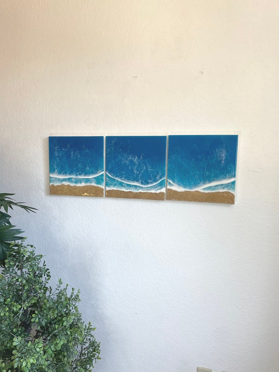 TRIPLE CHILL // Ocean Resin Art Epoxy Wave Resin Décor - Etsy