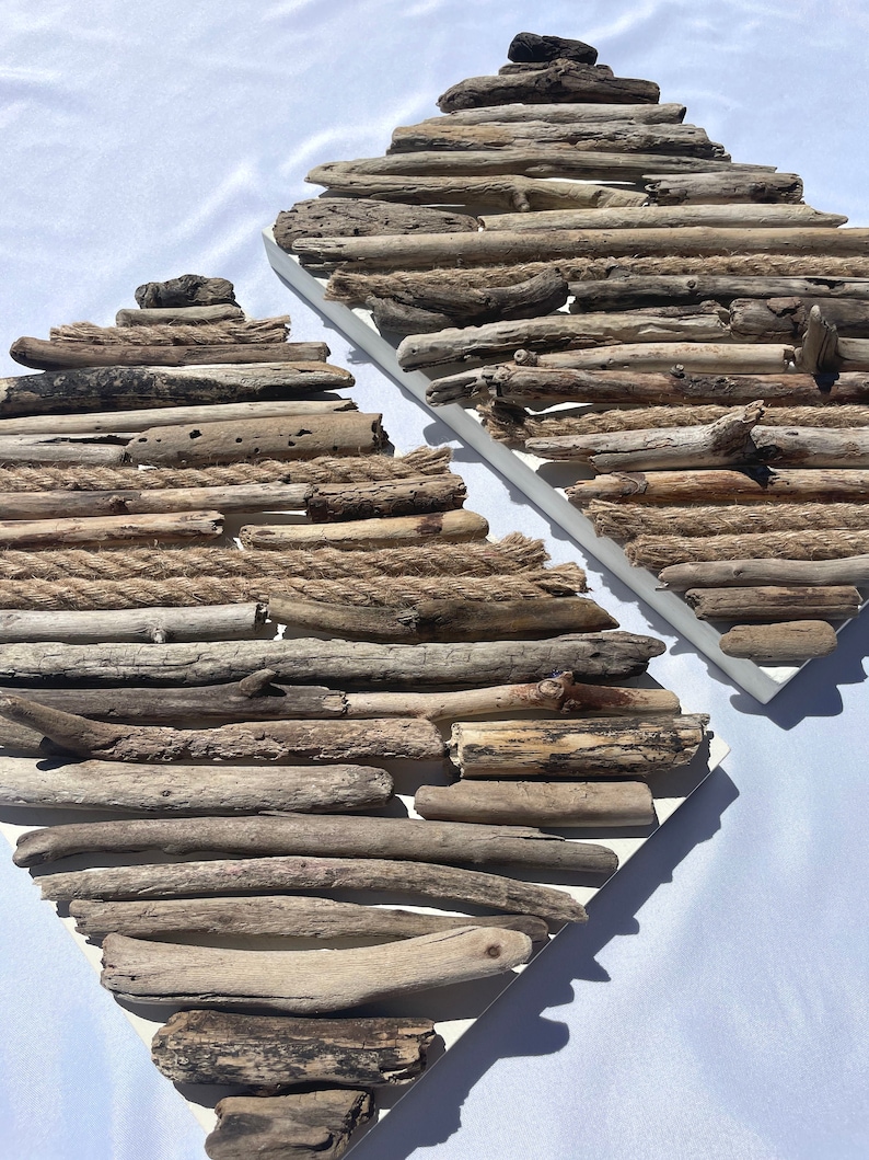 Unique Driftwood Wall Art | Driftwood Beach Décor | Coastal Décor Set ...