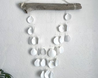 Seashell Driftwood Hanger, Coastal Sea Shell Wall Hanging, Seashell ...